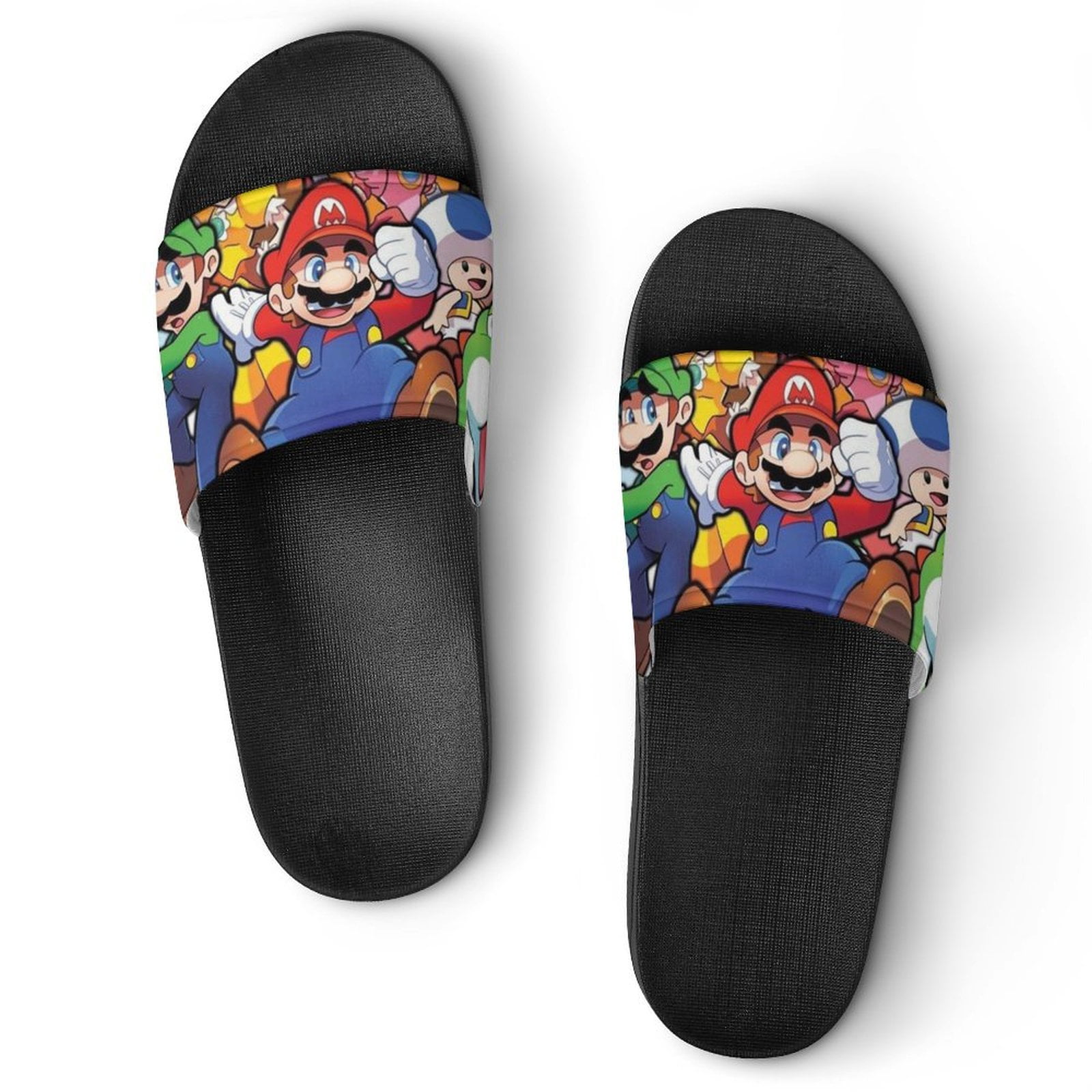 Super Mario Home Slippers Non Slip Bathroom Open Toe Shoes Lightweight ...