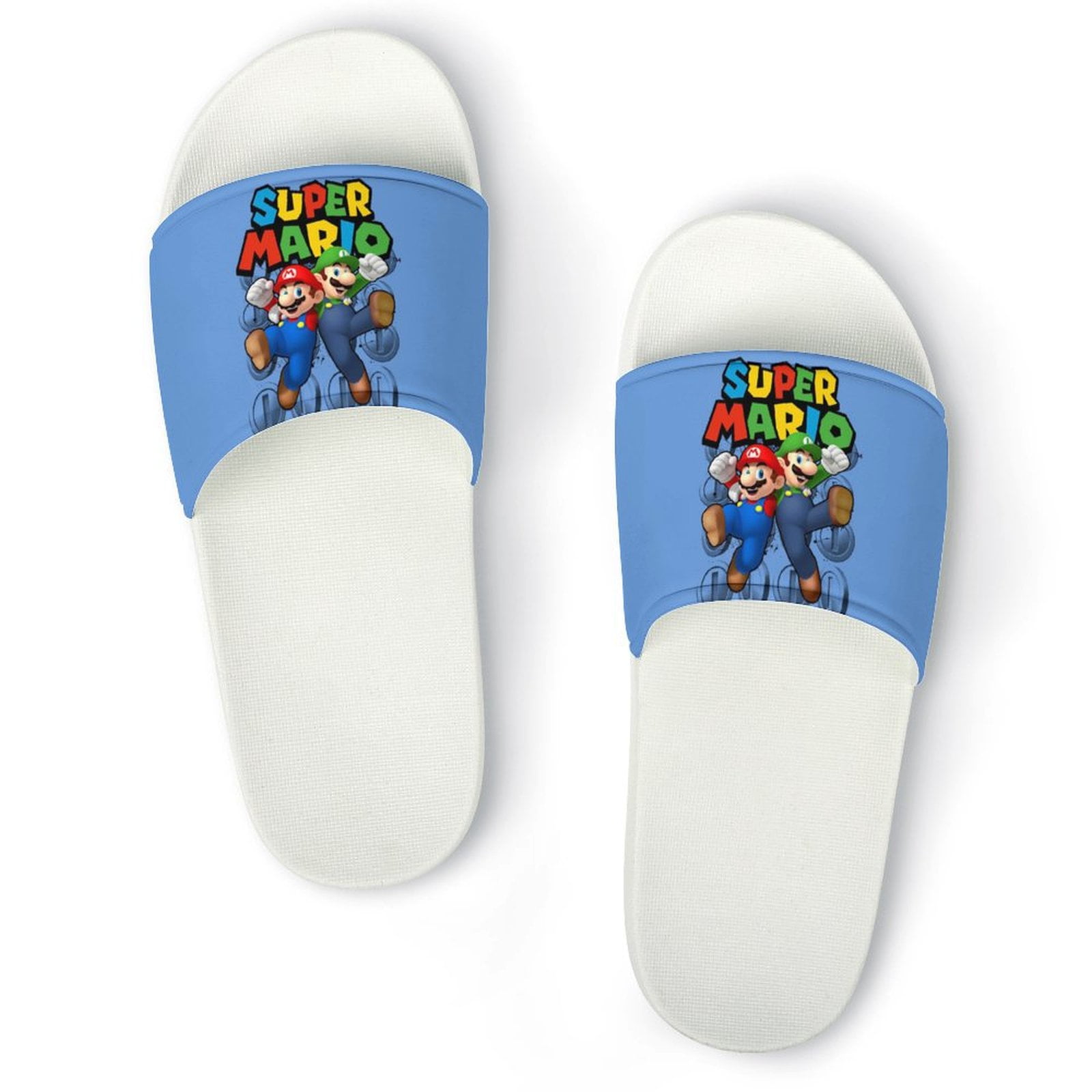 Super Mario Home Slippers Non Slip Bathroom Open Toe Shoes Lightweight ...