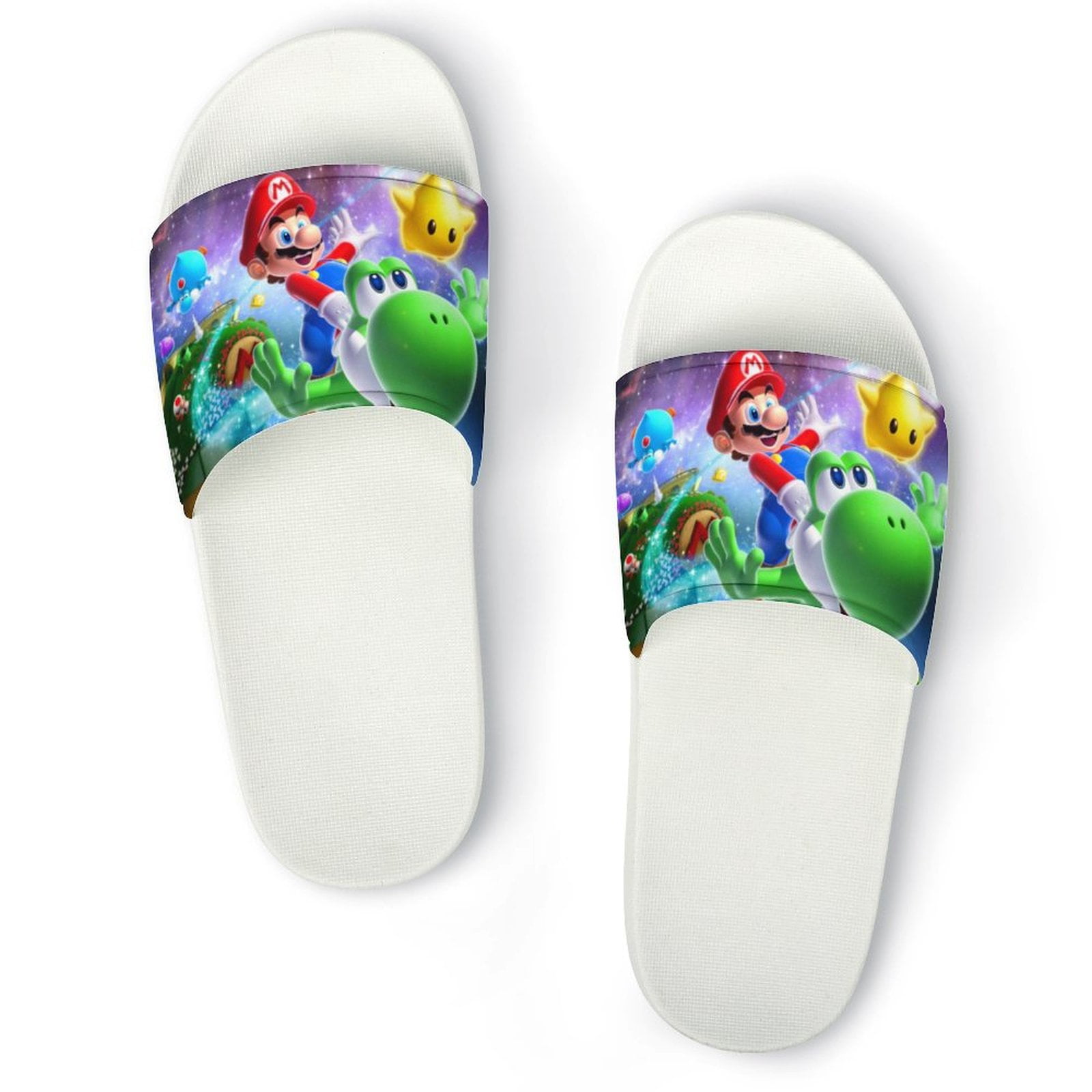Super Mario Home Slippers Non Slip Bathroom Open Toe Shoes Lightweight ...