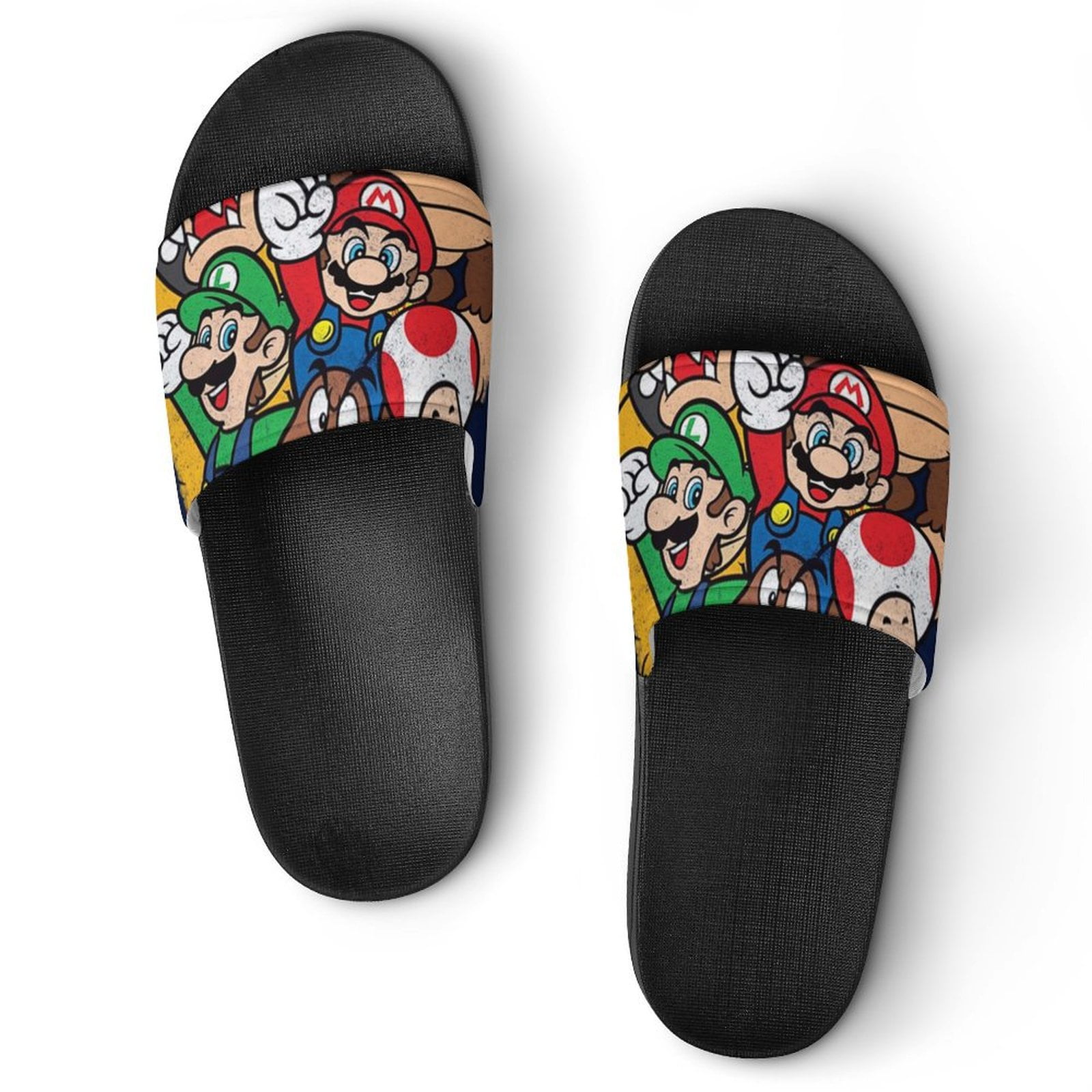 Super Mario Home Slippers Non Slip Bathroom Open Toe Shoes Lightweight ...