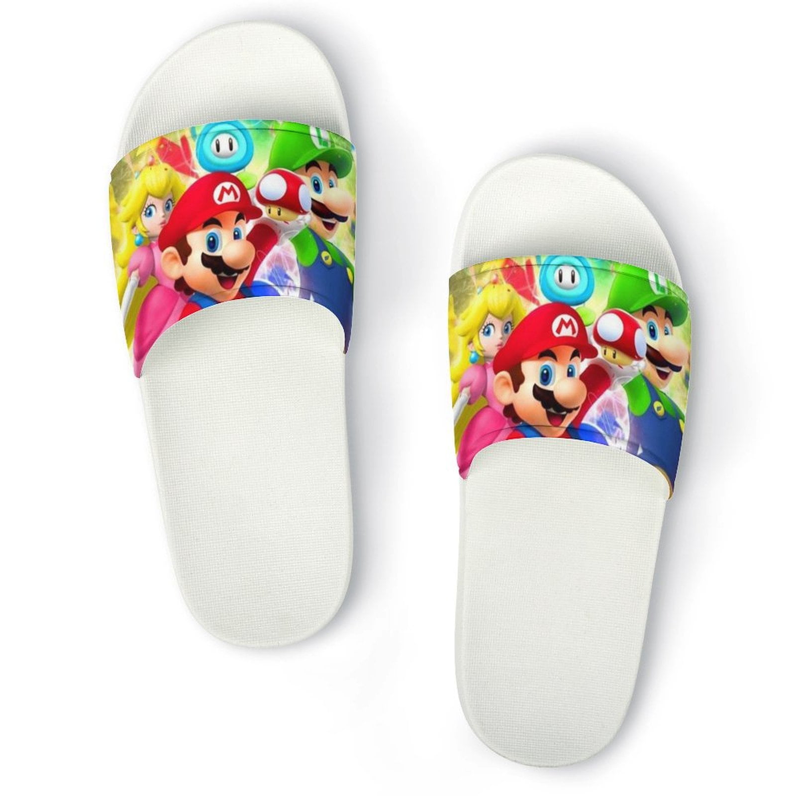 Super Mario Home Slippers Non Slip Bathroom Open Toe Shoes Lightweight ...