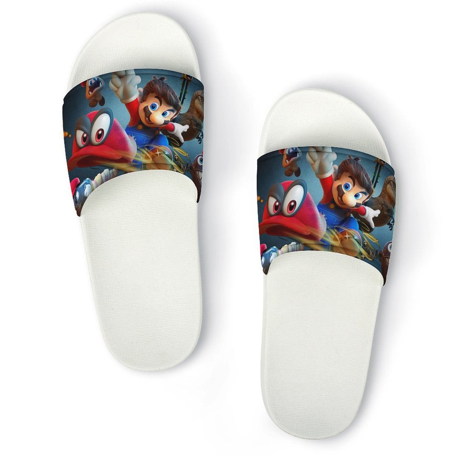 Super Mario Home Slippers Non Slip Bathroom Open Toe Shoes Lightweight ...