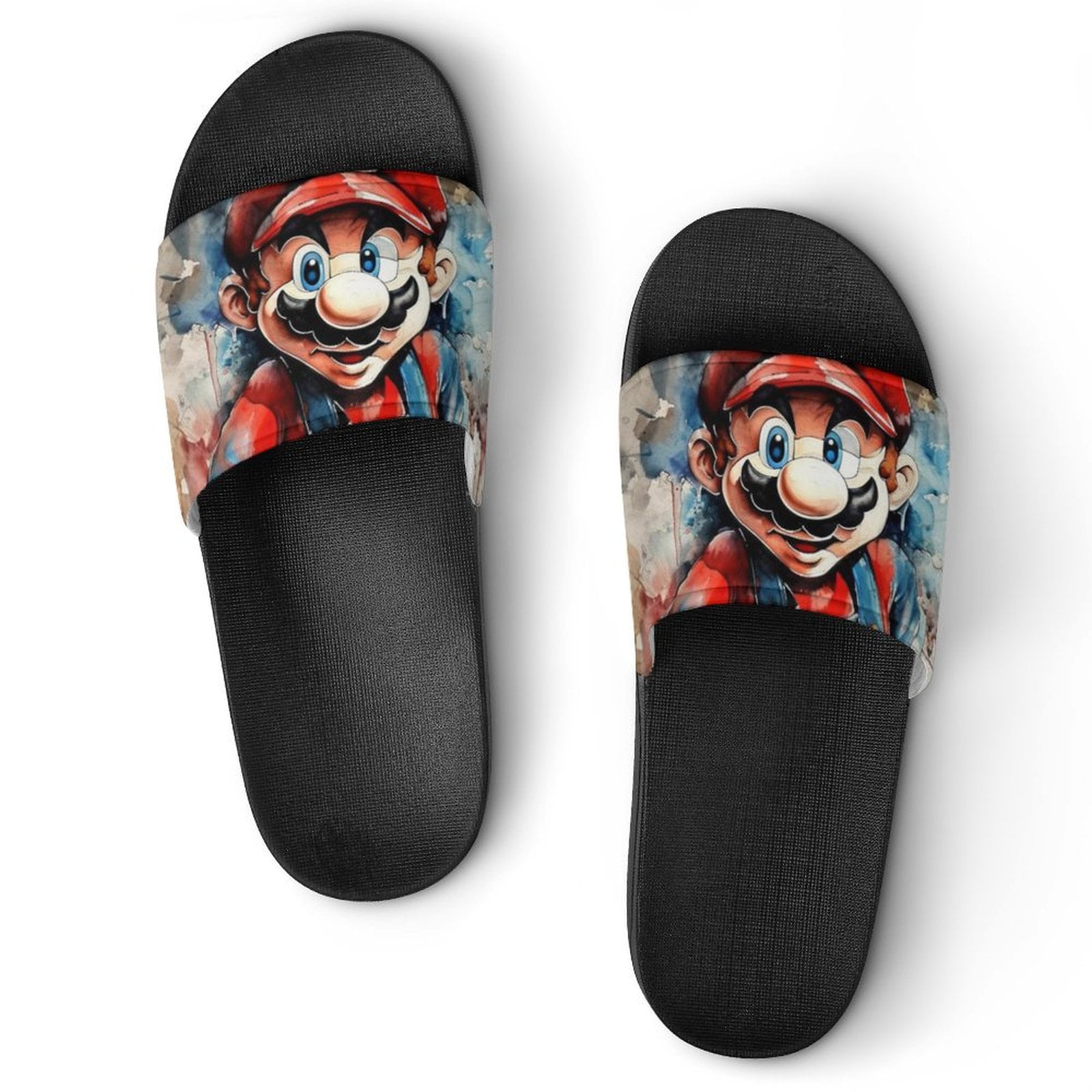 Super Mario Home Slippers Non Slip Bathroom Open Toe Shoes Lightweight ...