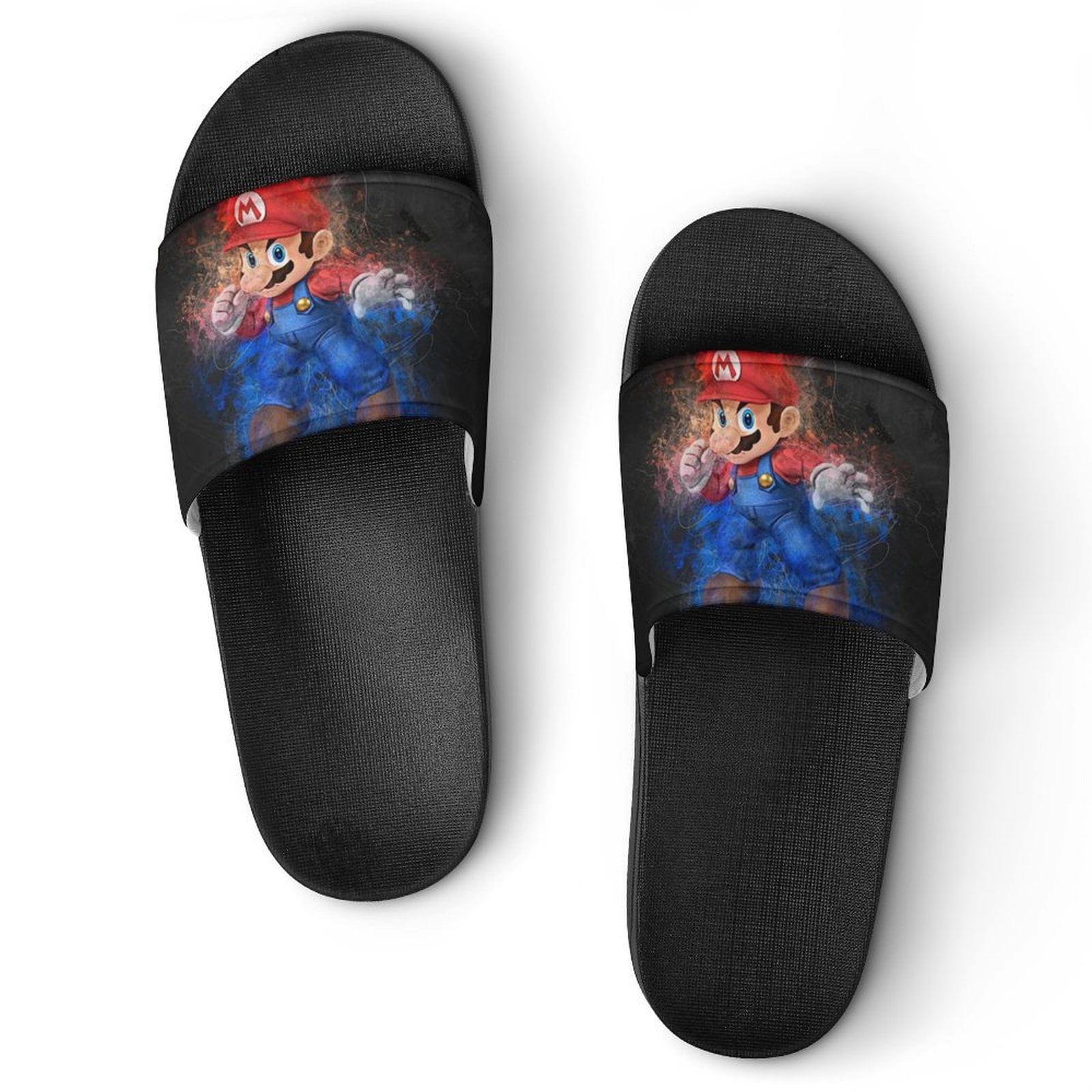 Super Mario Home Slippers Non Slip Bathroom Open Toe Shoes Lightweight ...