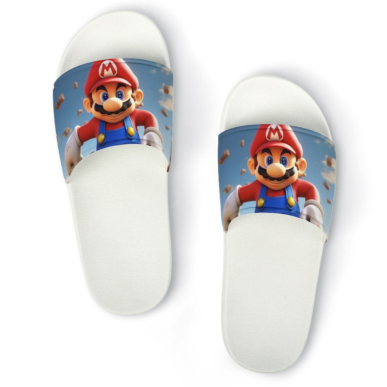 Super Mario Home Slippers Non Slip Bathroom Open Toe Shoes Lightweight Slide Slippers Sandals 45 ...