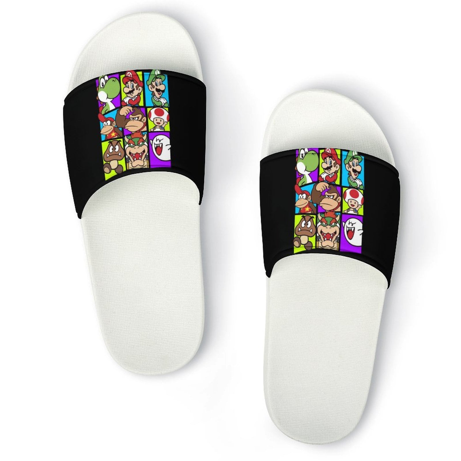 Super Mario Home Slippers Non Slip Bathroom Open Toe Shoes Lightweight ...