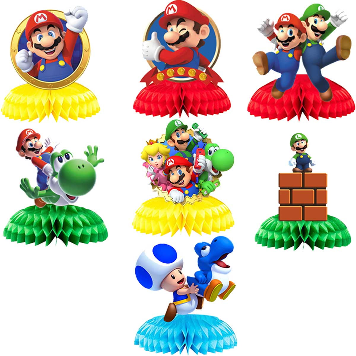 Super Mario Honeycomb Centerpieces Table Toppers Decorations for ...