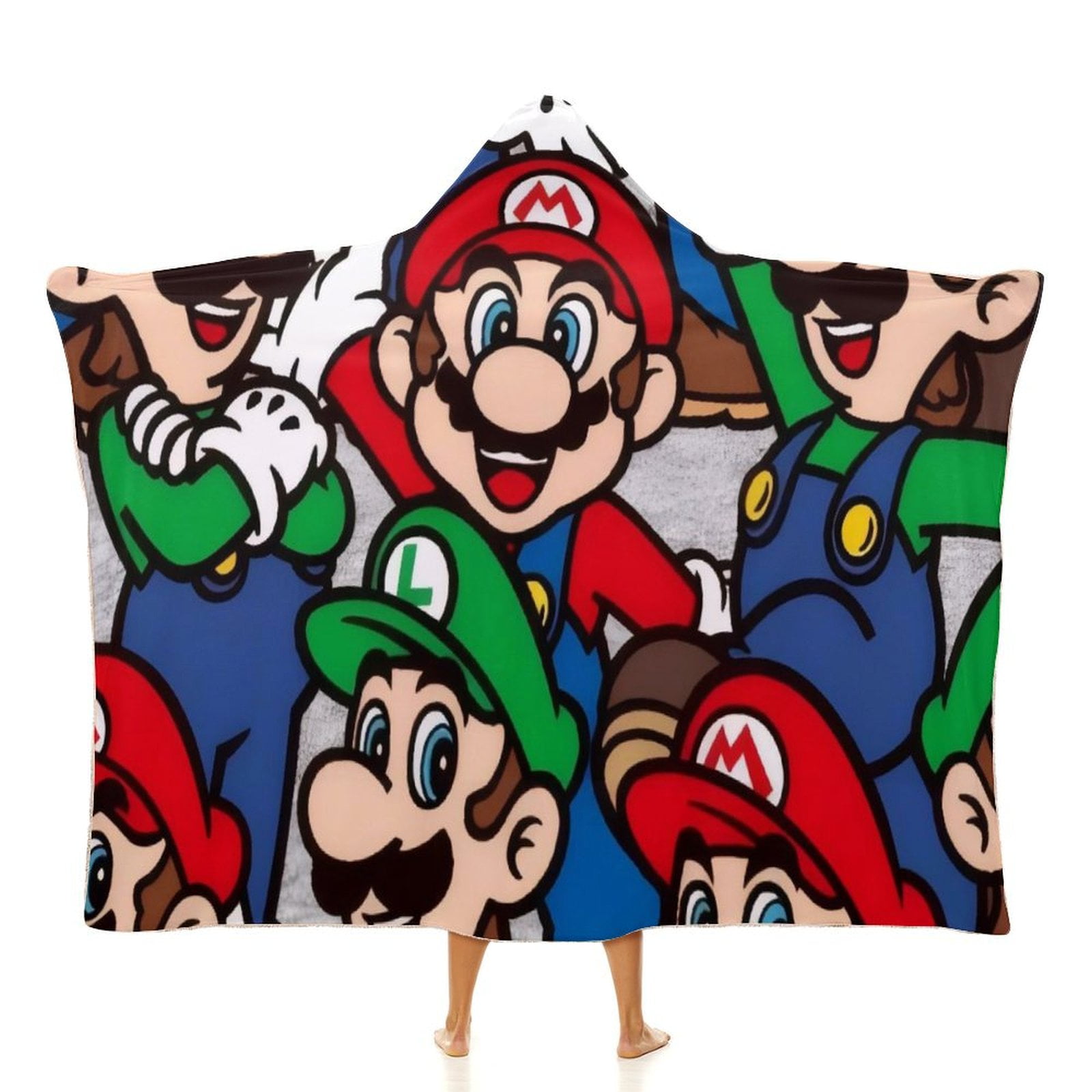 Super Mario Hooded blankets ponchos wearable for kids adults Christmas ...