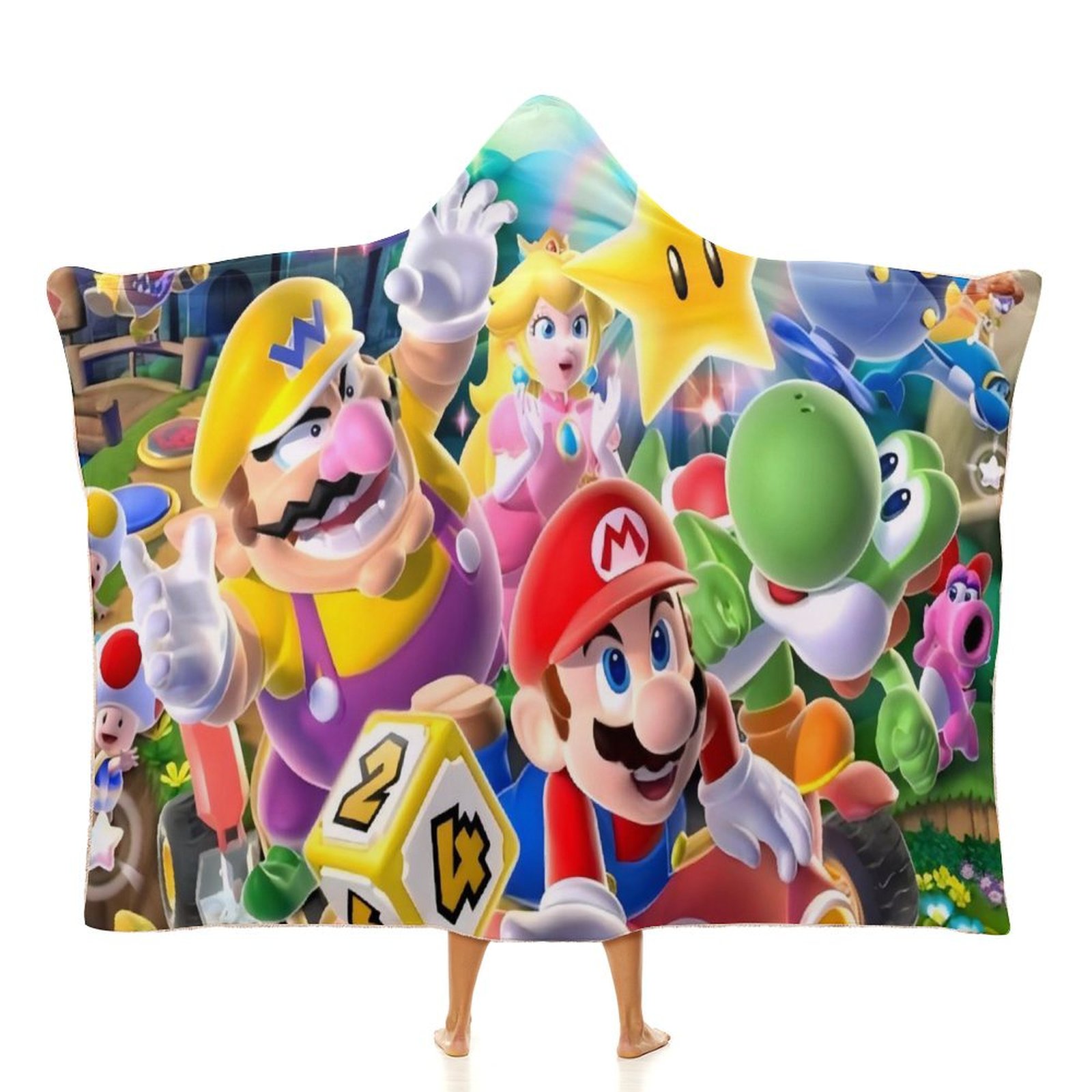 Super Mario Hooded blankets ponchos wearable for kids adults Christmas ...
