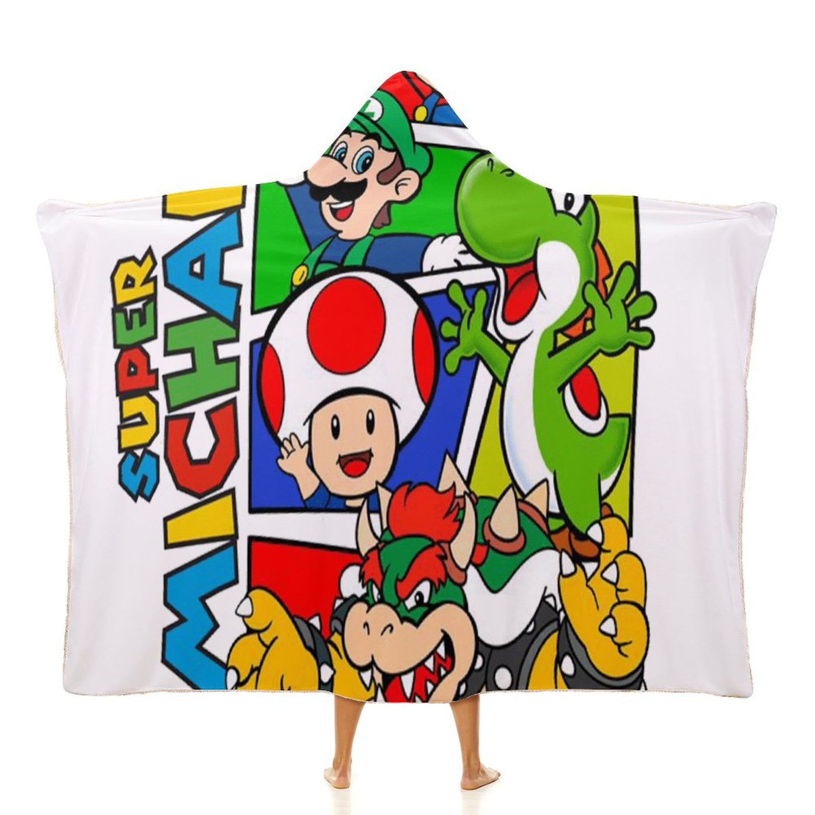 Super Mario Hooded blankets ponchos wearable for kids adults Christmas ...