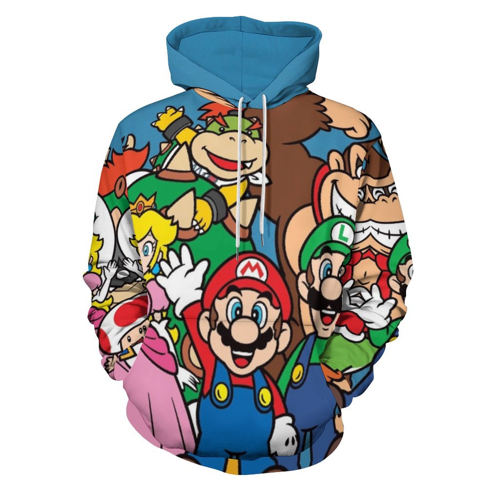 Super Mario Hoodie 3D Print Pullover Hooded Long Sleeve Sweatshirts ...