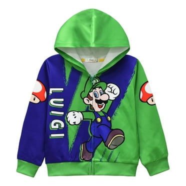 Nintendo Super Mario Bros. Boys Costume Hoodies, Mario and Luigi Zip-Up ...