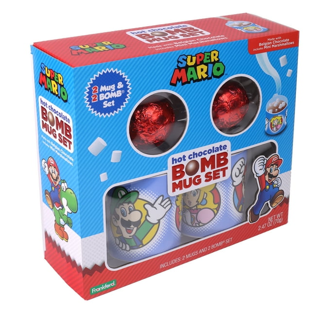 Super Mario Christmas Ceramic Mugs & Cocoa Candy Bombs Gift Set, Filled ...