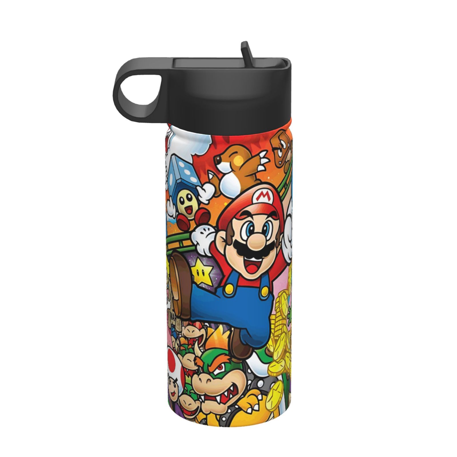 Super Mario Insulated Stainless Steel Wide Mouth Water Bottle With Flex ...