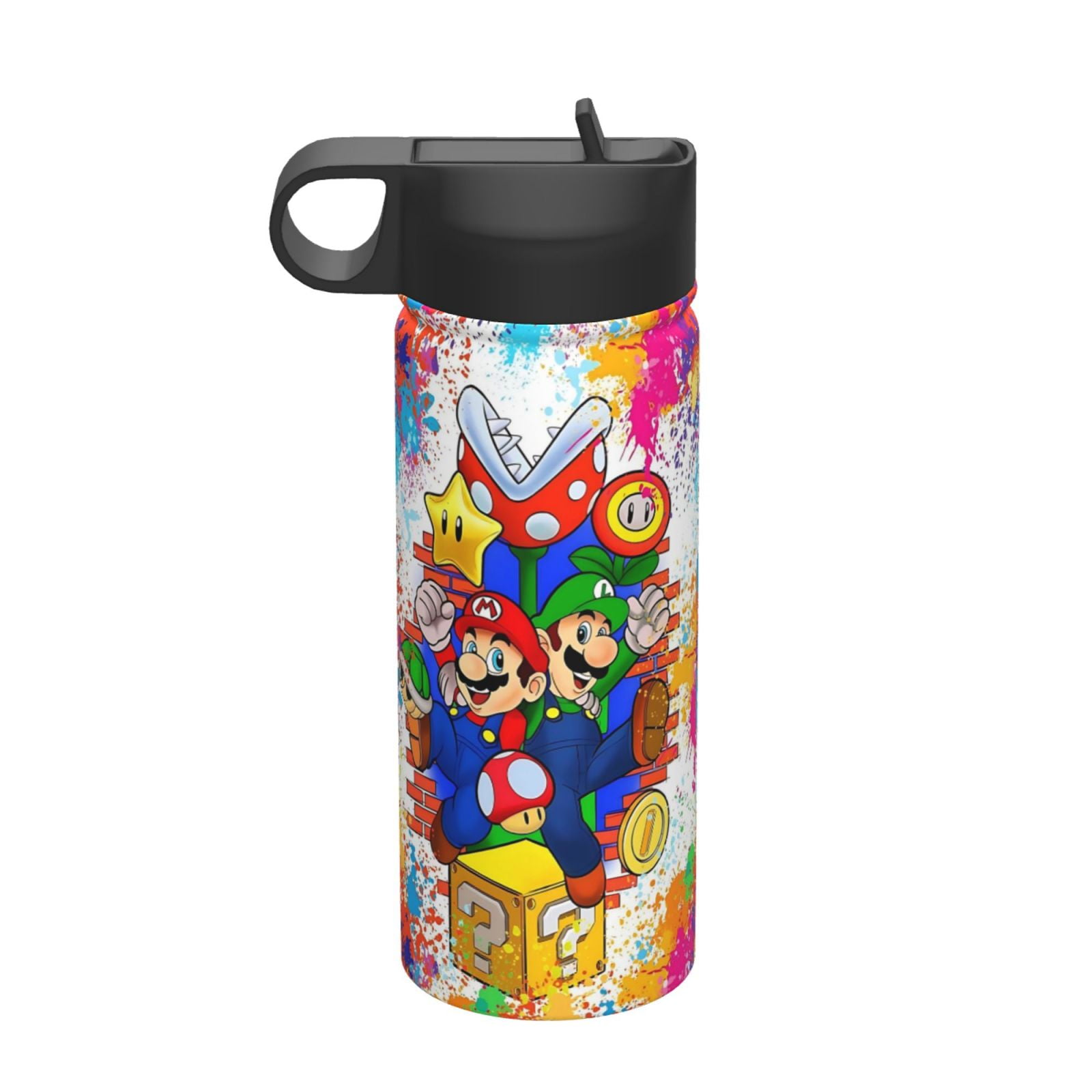 Super Mario Insulated Stainless Steel Wide Mouth Water Bottle With Flex ...
