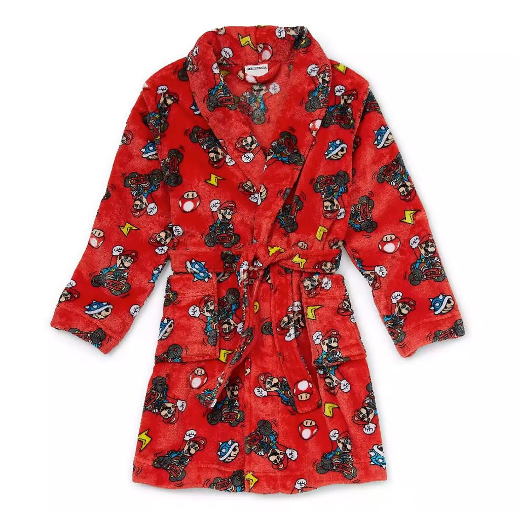 Super Mario Kart Boy's Character Red Fleece Bathrobe, Robe, Size 10 ...