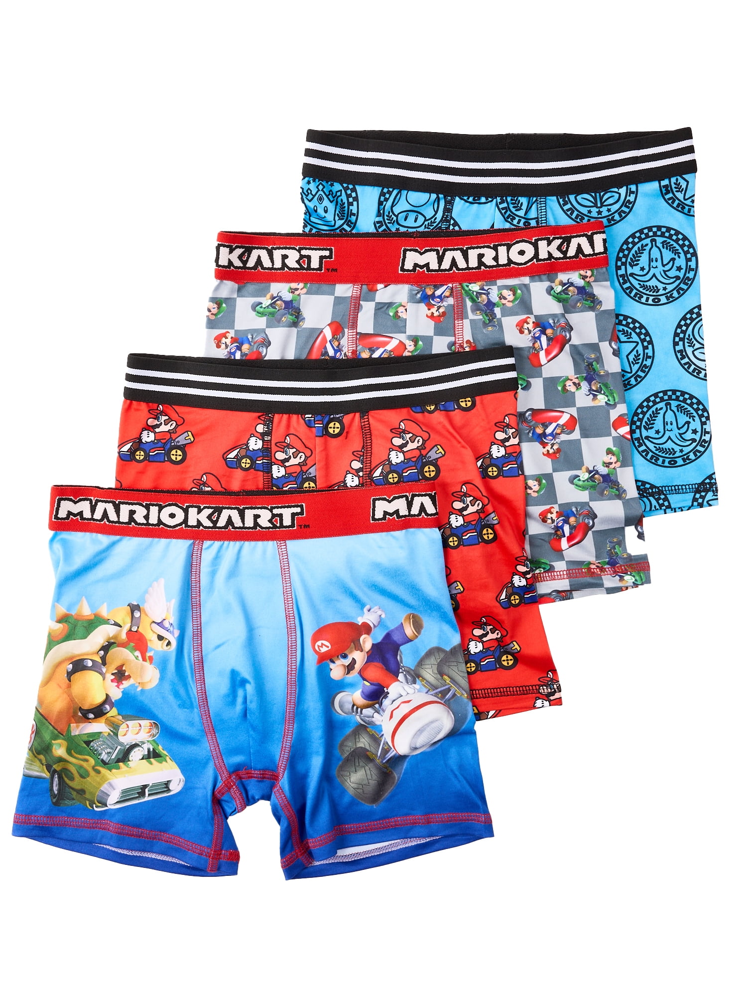 Super Mario Kart Boys Boxer Brief Underwear, 4-Pack, Sizes XS-XL ...