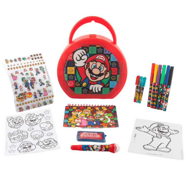 Super Mario Kids Art Supplies Gel Pens Markers Stickers with Hard ...