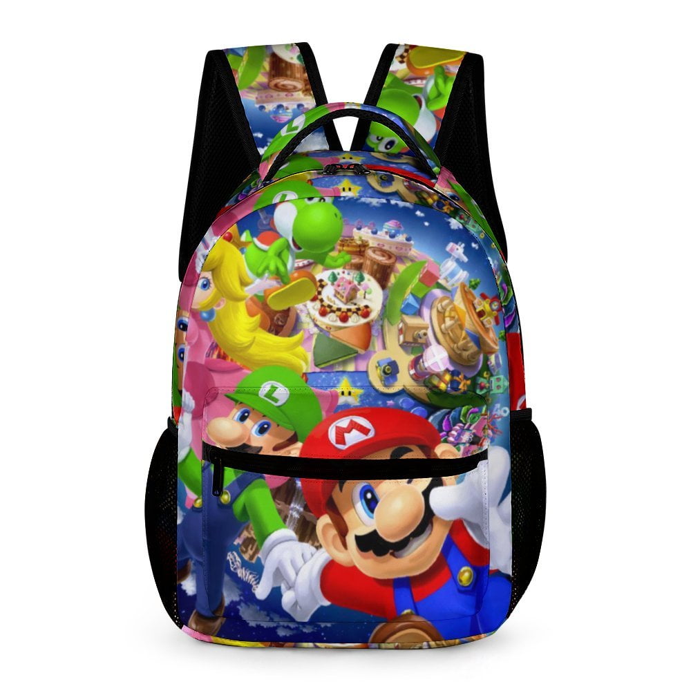 Super Mario Casual Shoulder Bag Lightweight Prints Book Bag Rucksack ...