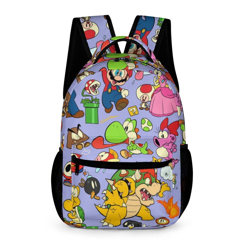 Super Mario Casual Shoulder Bag Lightweight Prints Book Bag Rucksack ...