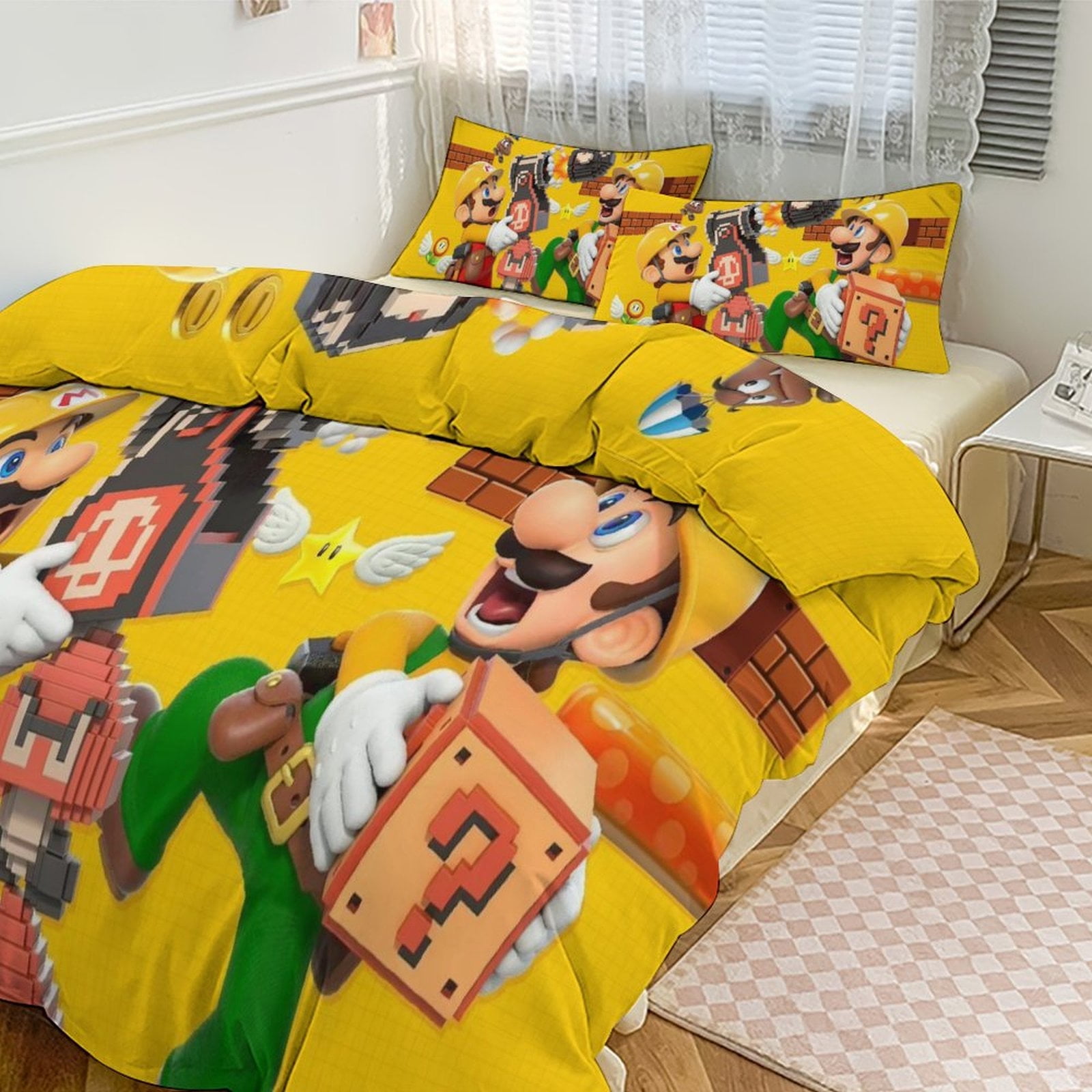 Super Mario Kids Bedding Set 3 Piece Set Cartoon Double-sided Printing ...