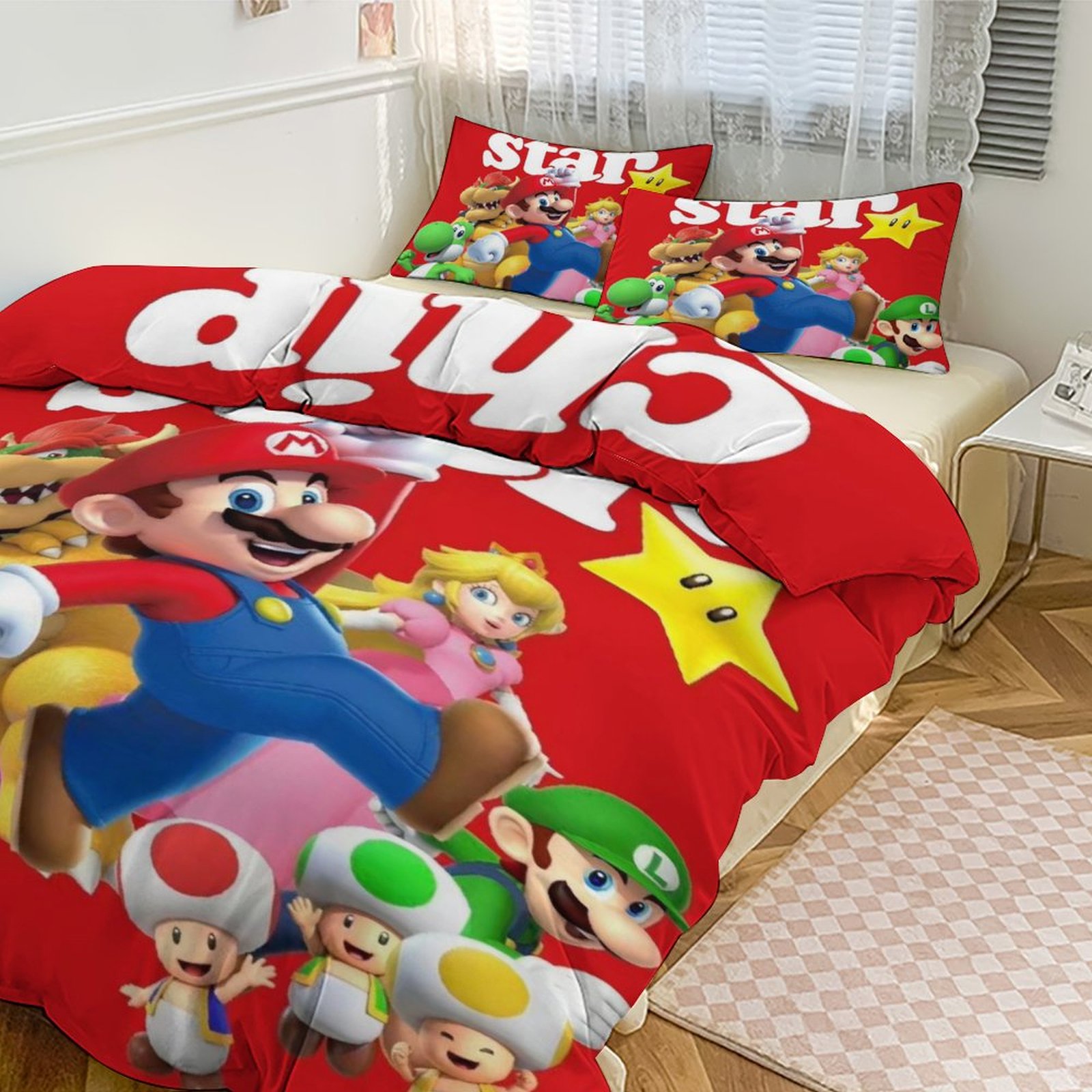Super Mario Kids Bedding Set 3 Piece Set Cartoon Double-sided Printing ...