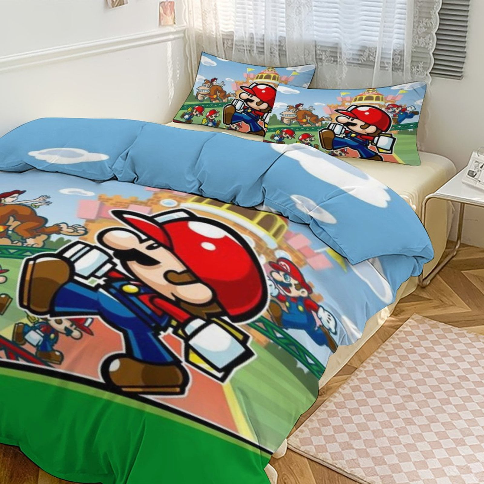Super Mario Kids Bedding Set 3 Piece Set Cartoon Double-sided Printing ...