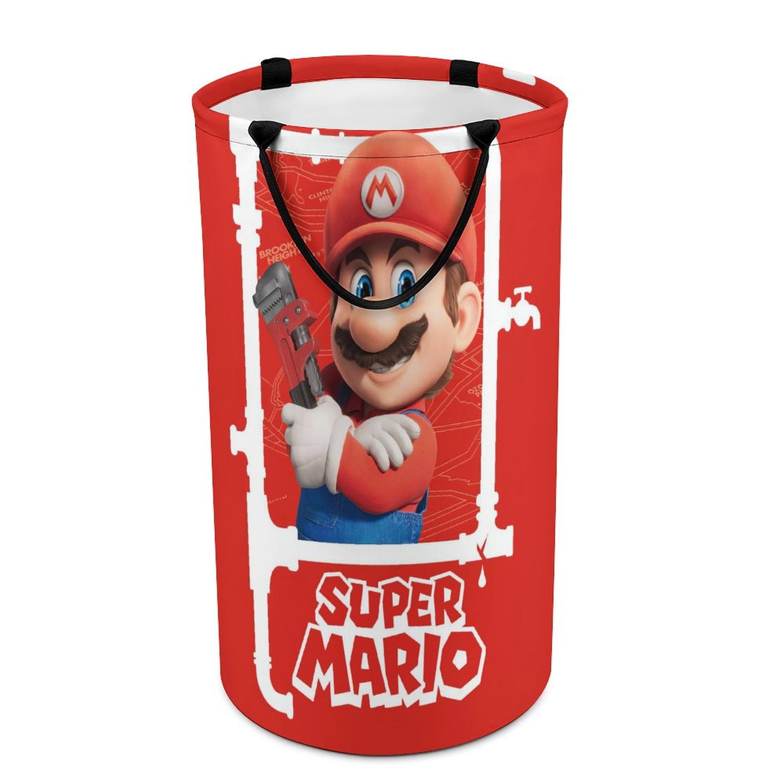 Super Mario Laundry Basket Hamper Holder Portable 86L Tall Collapsible ...