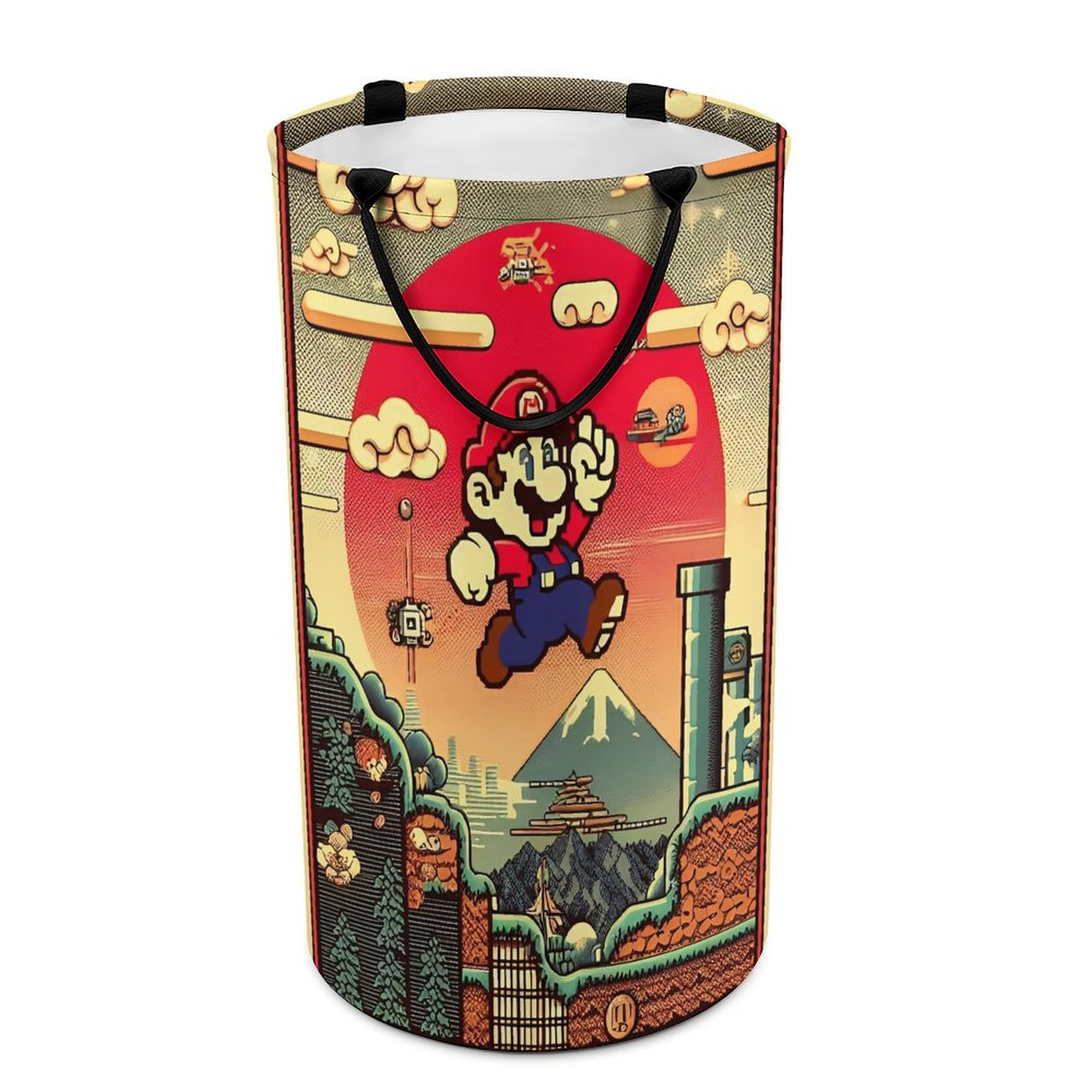 Super Mario Laundry Basket Hamper Holder Portable 86L Tall Collapsible ...