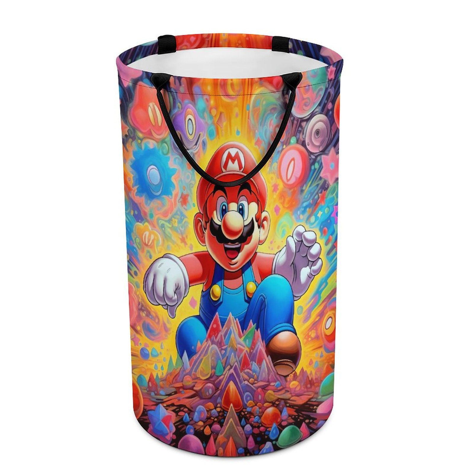 Super Mario Laundry Basket Hamper Holder Portable 86L Tall Collapsible ...