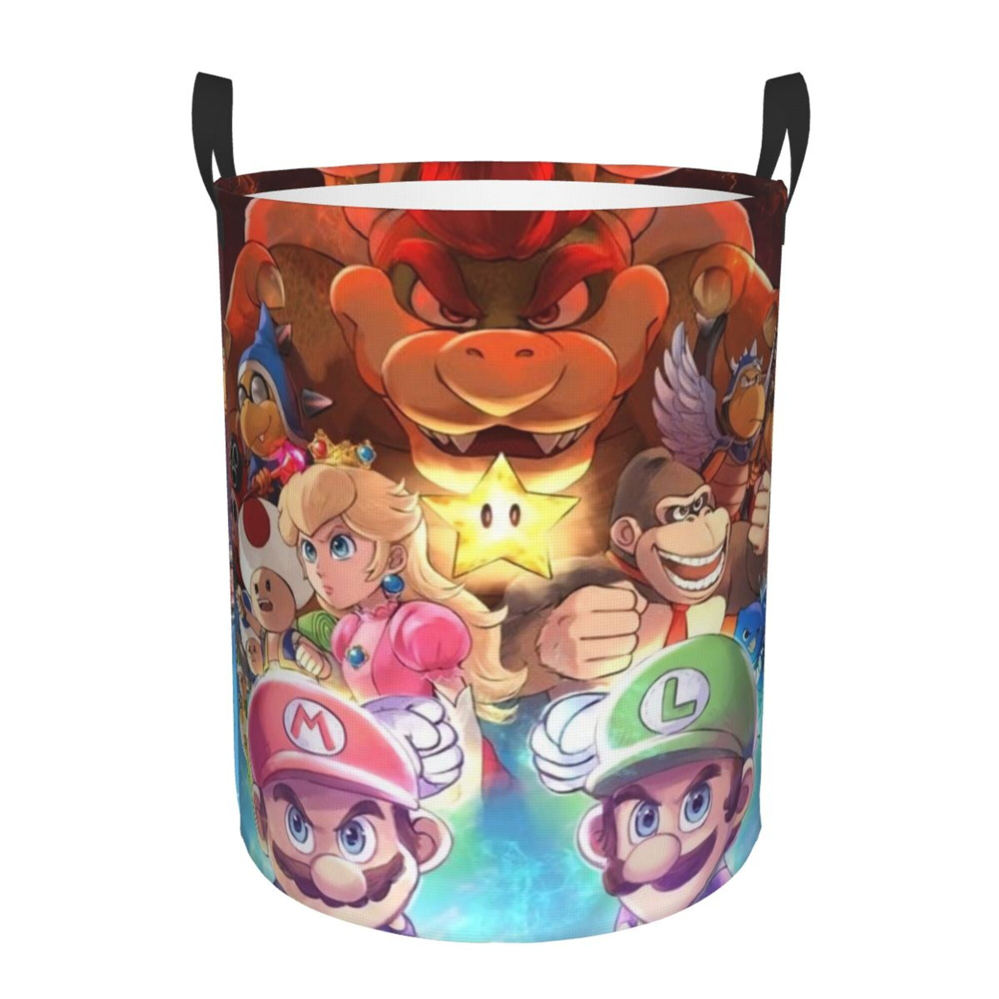 Super Mario Laundry Hamper Basket, Waterproof Collapsible Circular ...