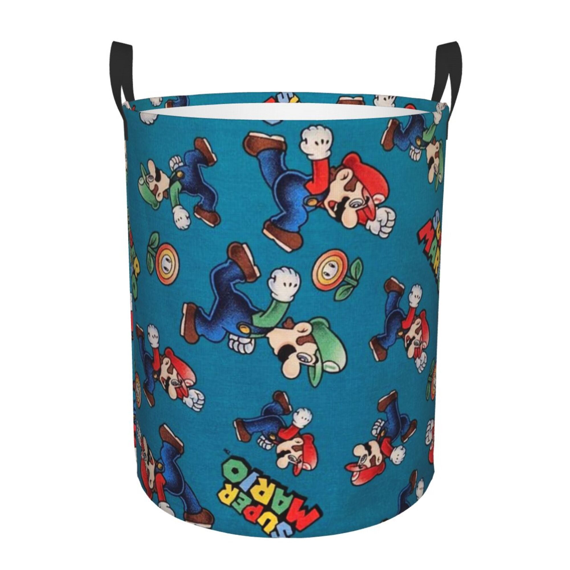 Super Mario Laundry Hamper Basket, Waterproof Collapsible Circular ...