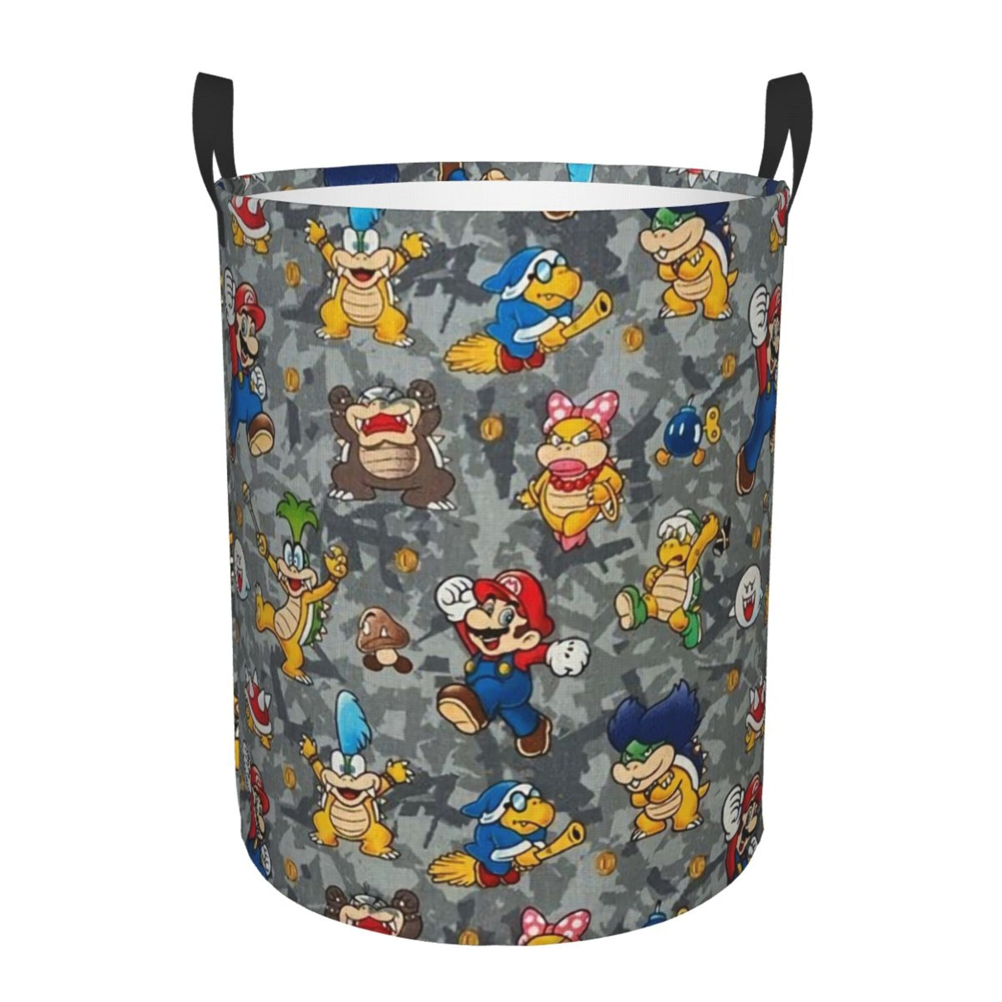Super Mario Laundry Hamper Basket, Waterproof Collapsible Circular ...