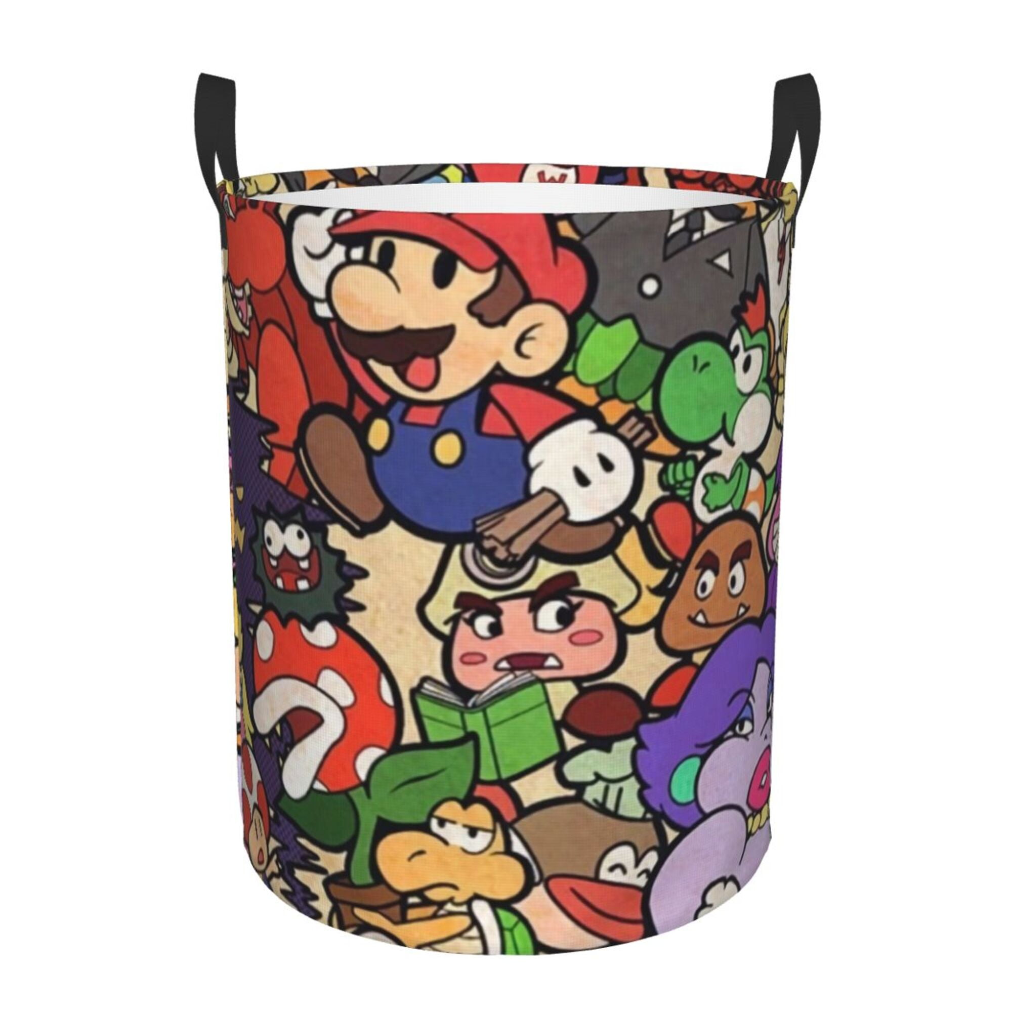 Super Mario Laundry Hamper Basket, Waterproof Collapsible Circular ...