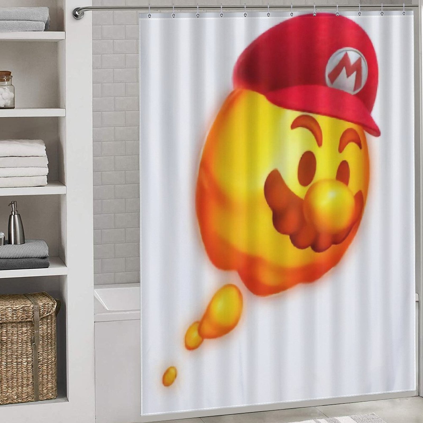 Super-Mario Lava Bubble Shower Curtain for Bathroom with 12 Hooks,Bath ...