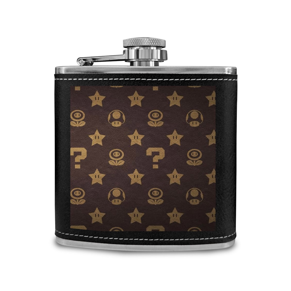 Super Mario Leather Hip Flask Leak Proof Food Grade Stainless Steel for ...