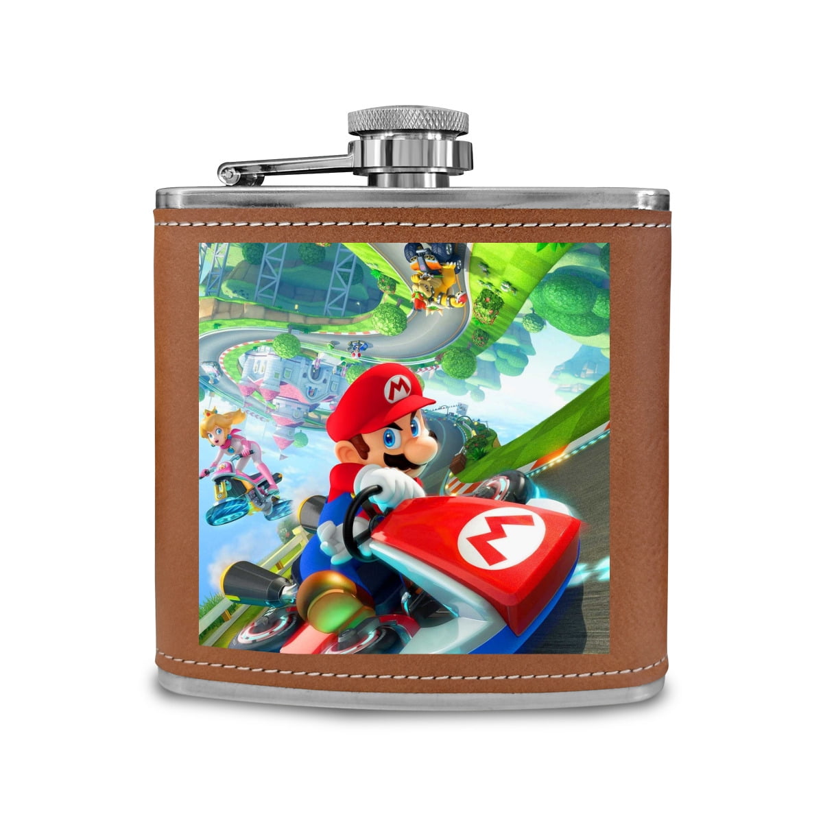 Super Mario Leather Hip Flask Leak Proof Food Grade Stainless Steel for ...