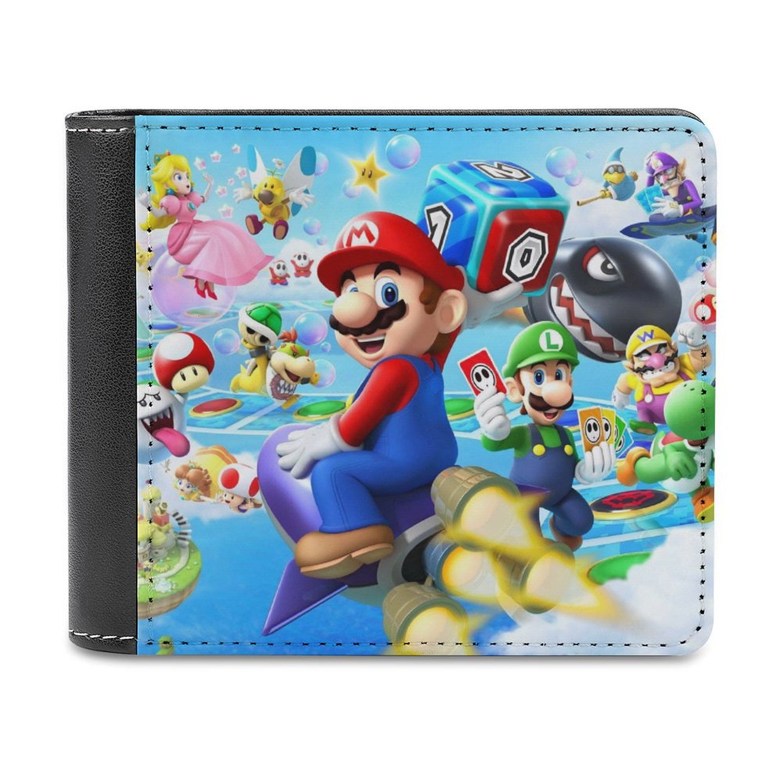 Super Mario Leather Wallet for Men Women Two Fold Purse Slim Cash Card ...
