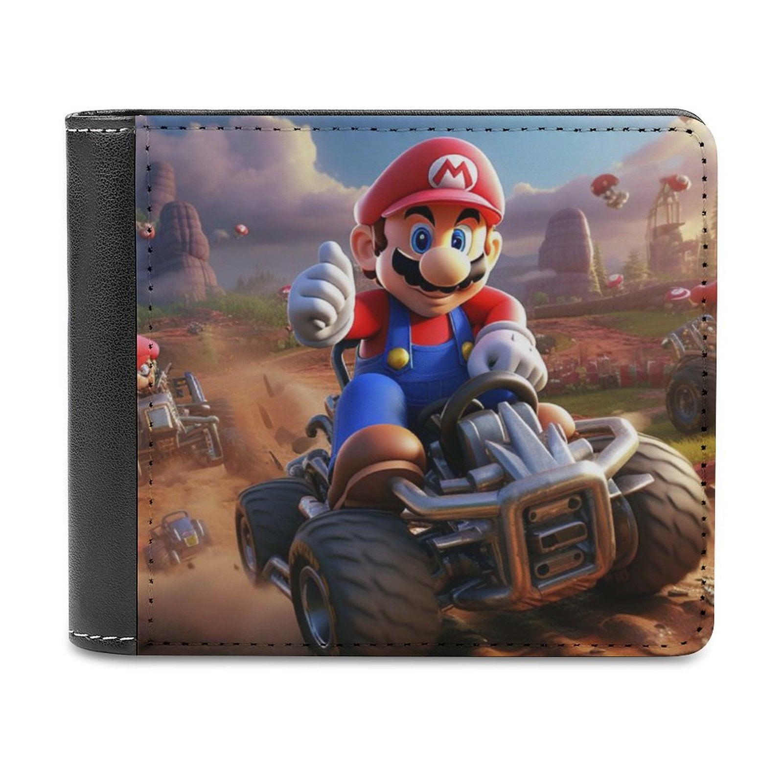 Super Mario Leather Wallet for Men Women Two Fold Purse Slim Cash Card ...
