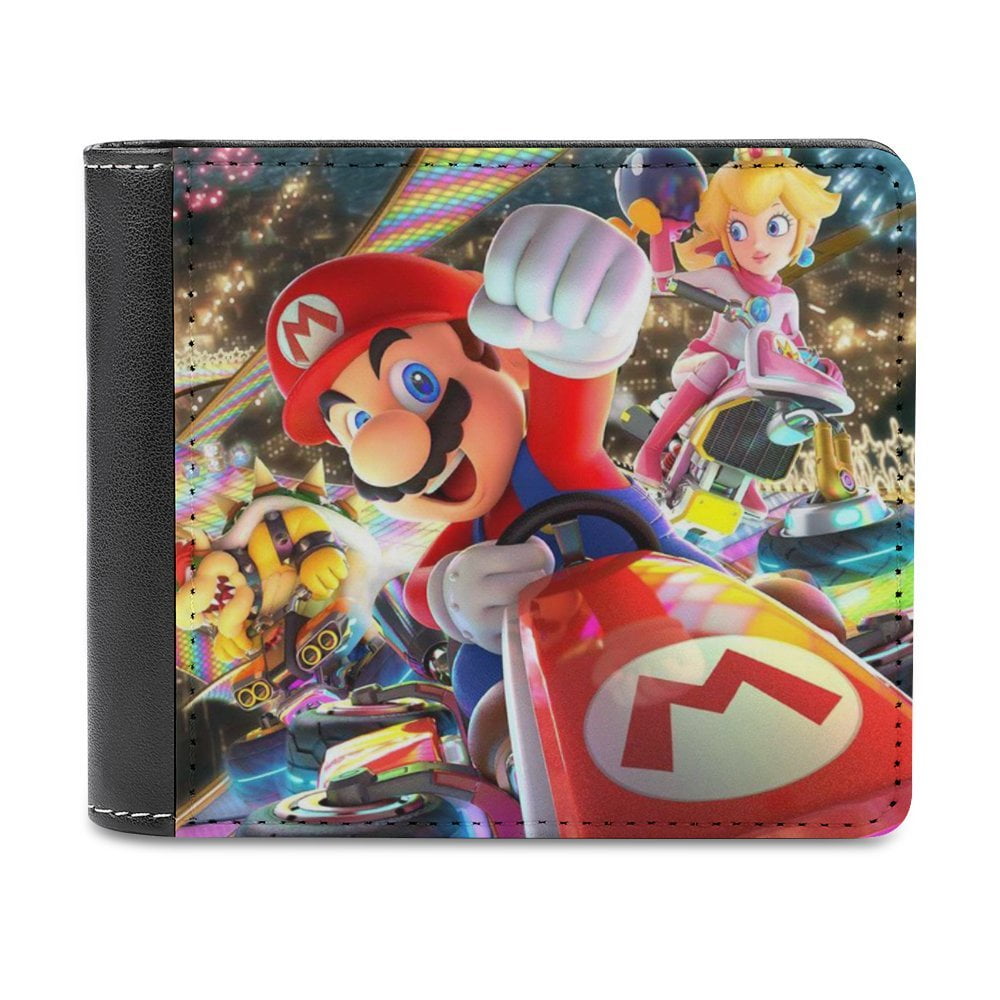 Super Mario Leather Wallet for Men Women Two Fold Purse Slim Cash Card ...