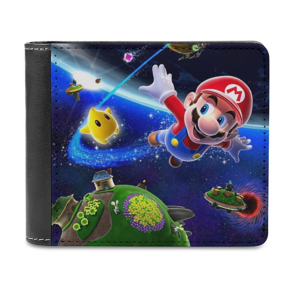 Super Mario Leather Wallet for Men Women Two Fold Purse Slim Cash Card ...