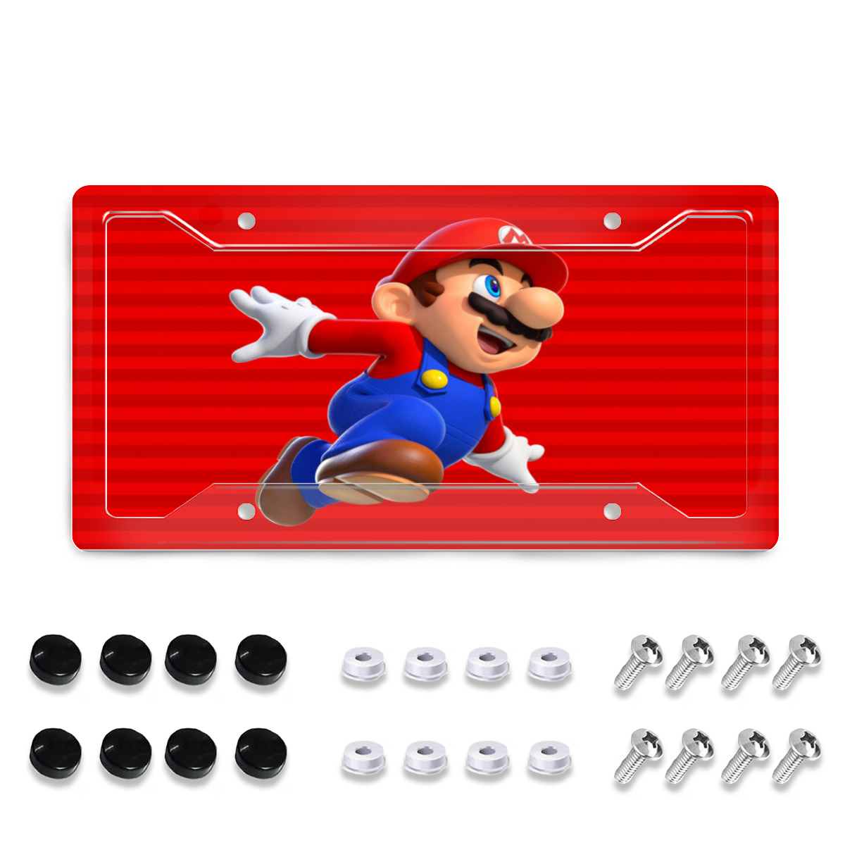 Super Mario License Plate Frame Set - 4-hole License Plate Frame ...
