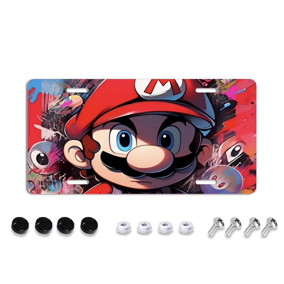 Super Mario License plate cover, 1 piece snap-on license plate cover ...