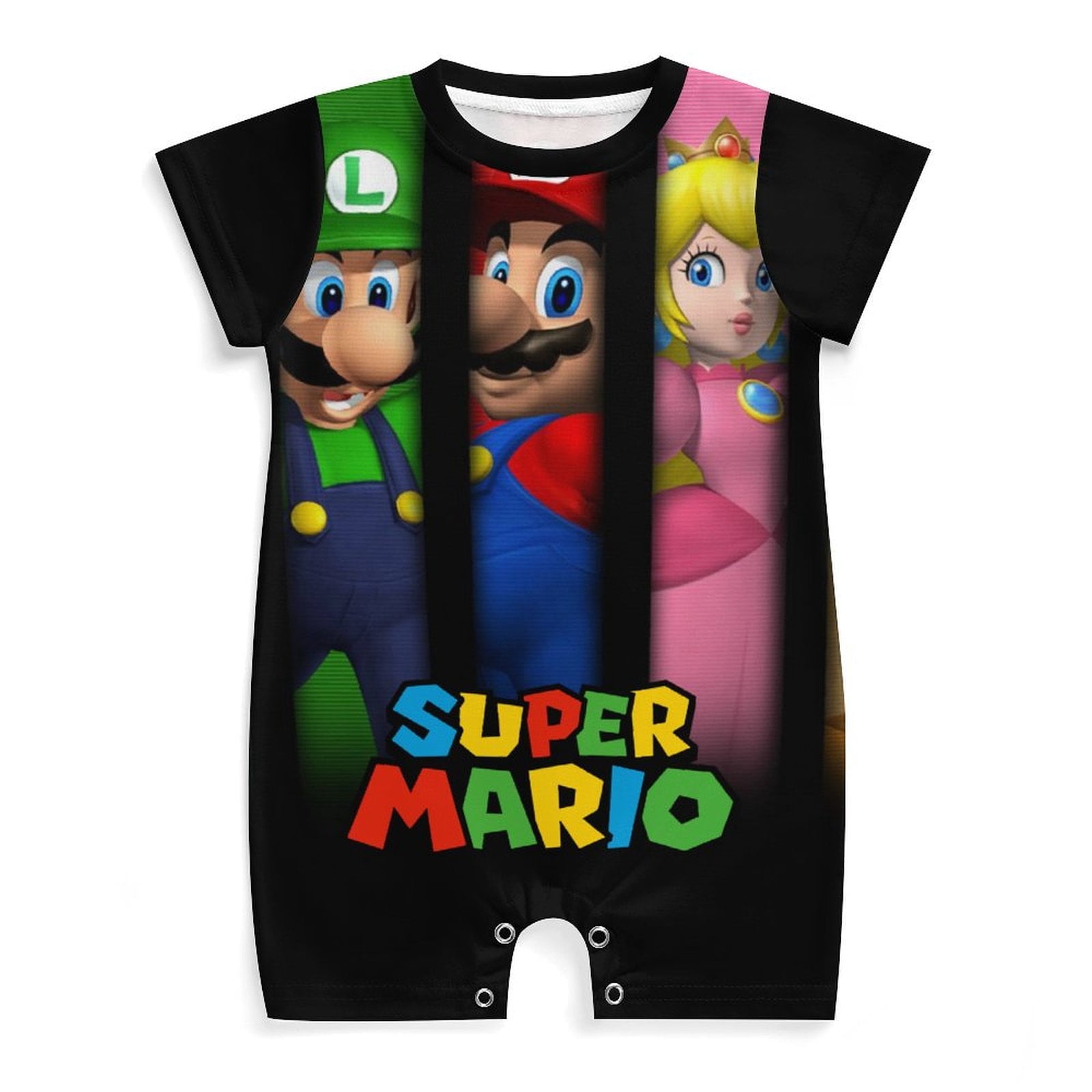 Super Mario Logo Baby One-Piece Rompers Short Sleeve Bodysuits Jumpsuit ...