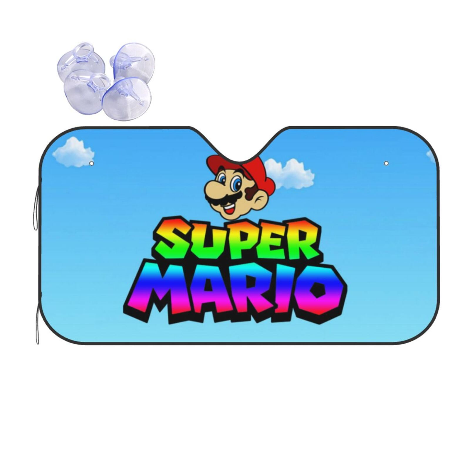Super Mario Logo Car Sunshade Automotive Front Window Visor Keep Your ...
