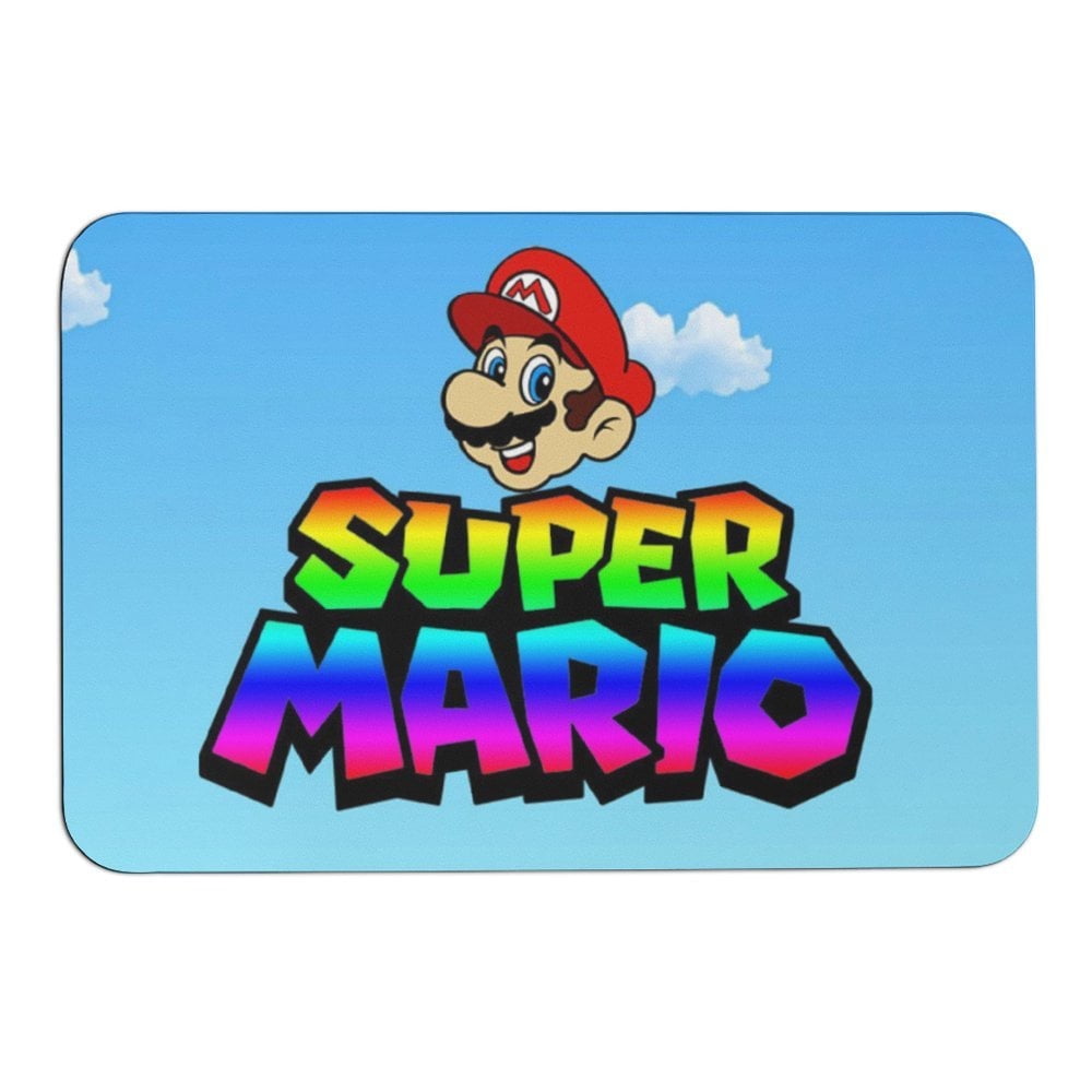 Super Mario Logo Diatom Mud Mat Non Slip Soft Floor Rugs Doormat Super ...