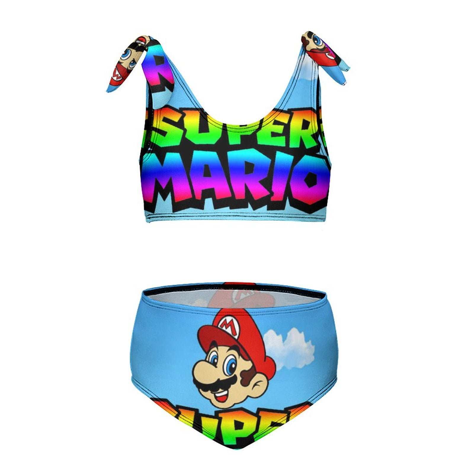 Super Mario Logo Kid's Swimwear Two Piece Swimsuit Summer Beach ...