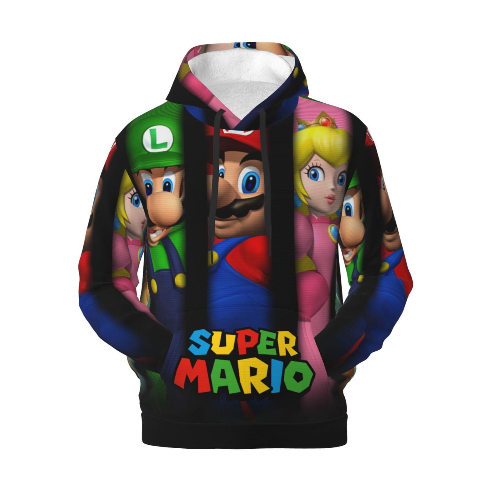 Super Mario Logo Men's Sweatshirt Hoodies Soft Plush Fleece Pullover ...