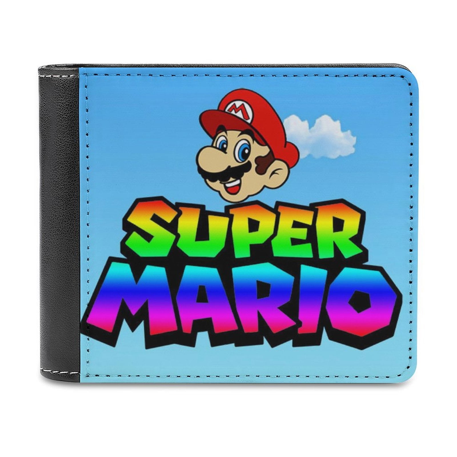 Super Mario Logo PU Leather Wallet With Card Slots Bifold Wallet Money ...
