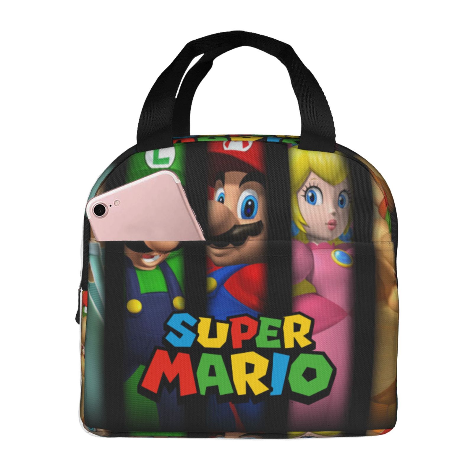Super Mario Logo Portable Lunch Bag Reusable Lunch Box Insulated ...